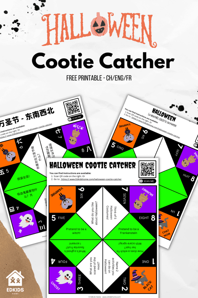 The Ultimate Free Halloween Cootie Catcher: Chinese, French, and ...