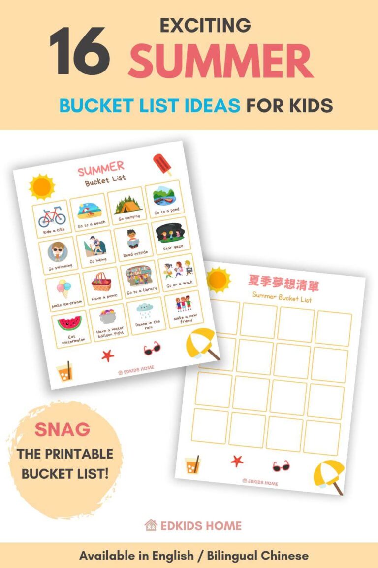16 Top Summer Bucket List Ideas for Kids (Free Printable) - Edkids Home